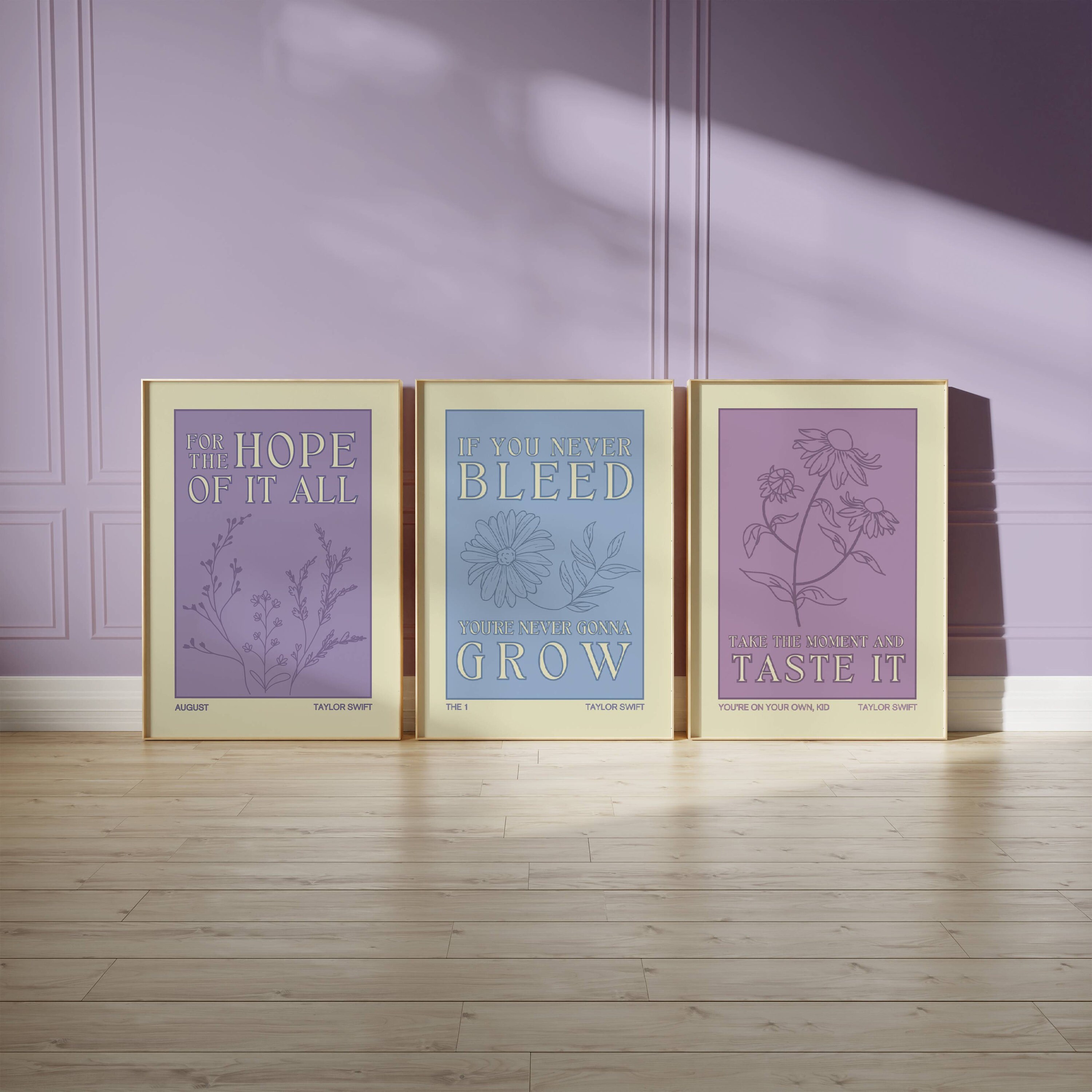 Taylor Swift SIX Print Set digital Downloads YOYOK, Daylight, August ...