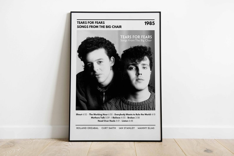 Tears for Fears Poster (digital Download) Songs From the Big Chair ...