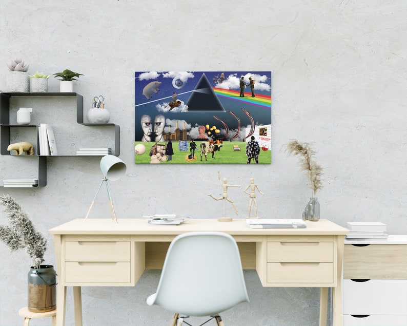 Pink Floyd Collage Art Poster - 60x90cm | Vintage Rock Band Wall Art ...