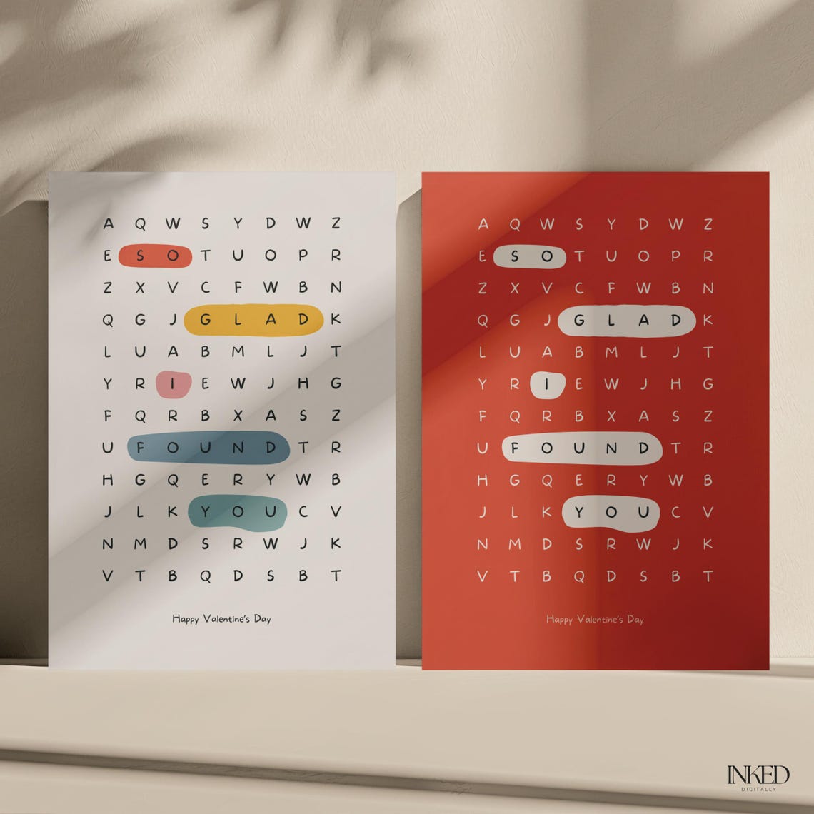 Crossword Puzzle Valentines Day Couple Gift, Anniversary Postcard, Love ...