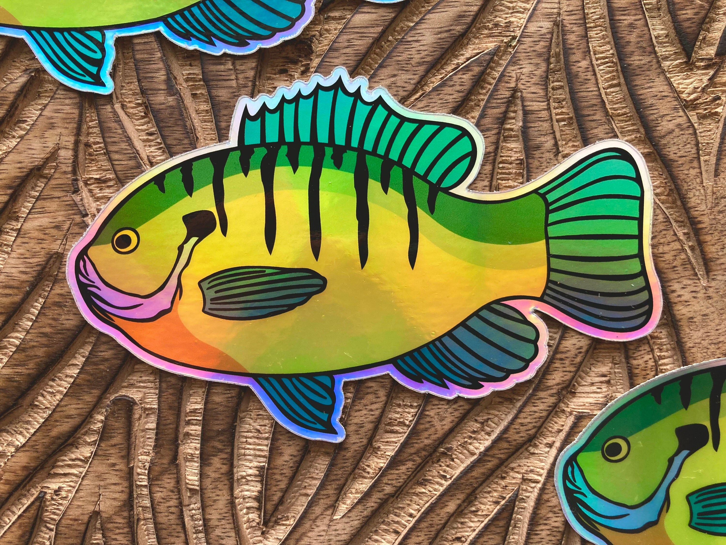 Holographic Bluegill Sticker Fishing Sticker Perfect for Boats, Tackle ...