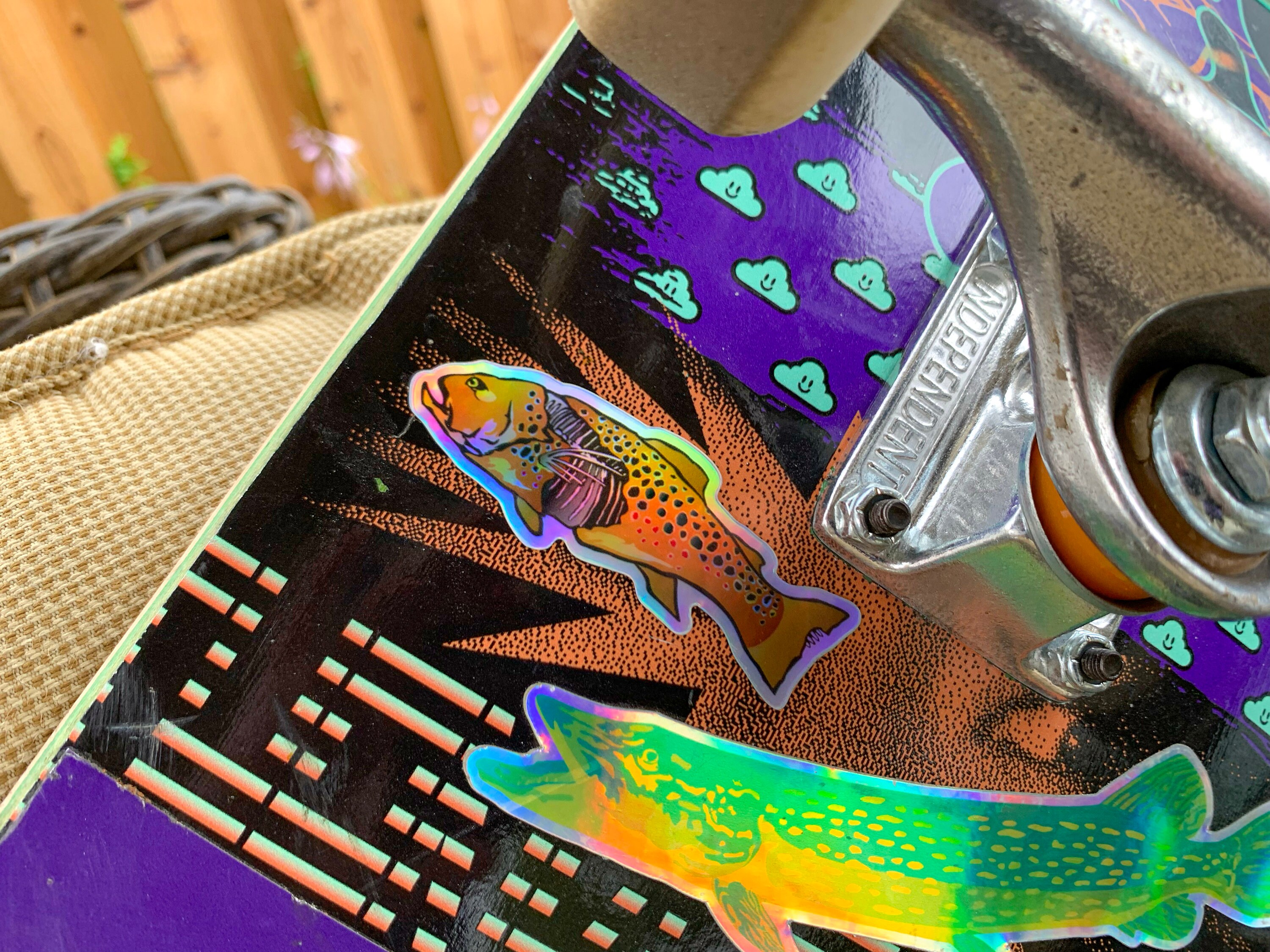 Mini Holographic Skeleton Brown Trout Sticker Perfect - Etsy