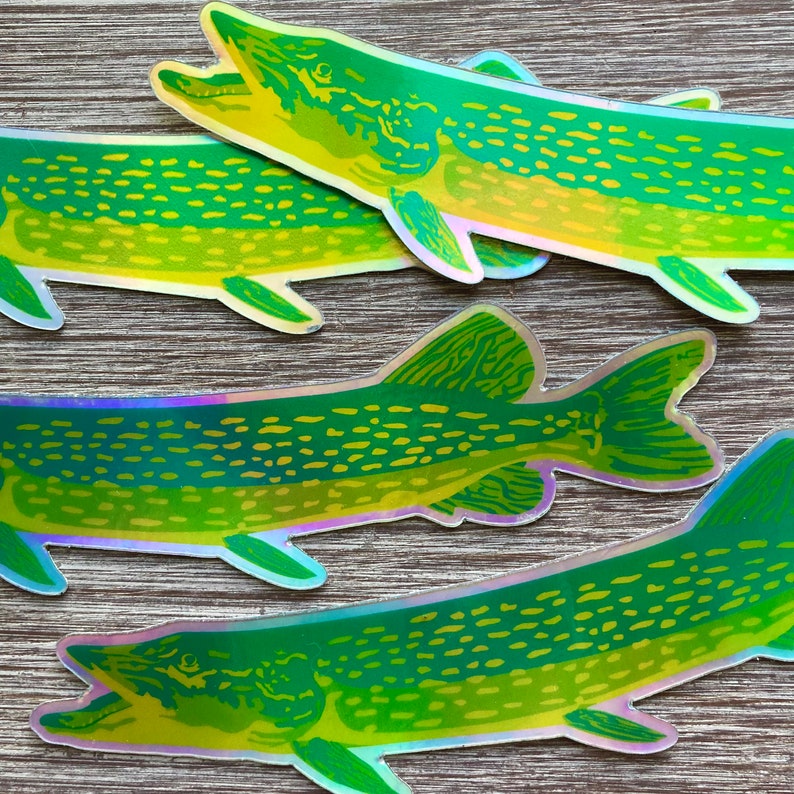 Holographic Northern Pike Sticker High-quality Fishing - Etsy