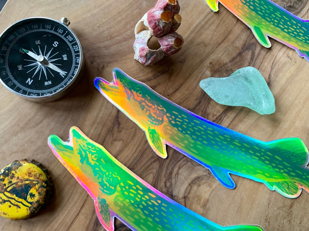 Holographic Northern Pike Sticker - High-quality Fishing Sticker ...
