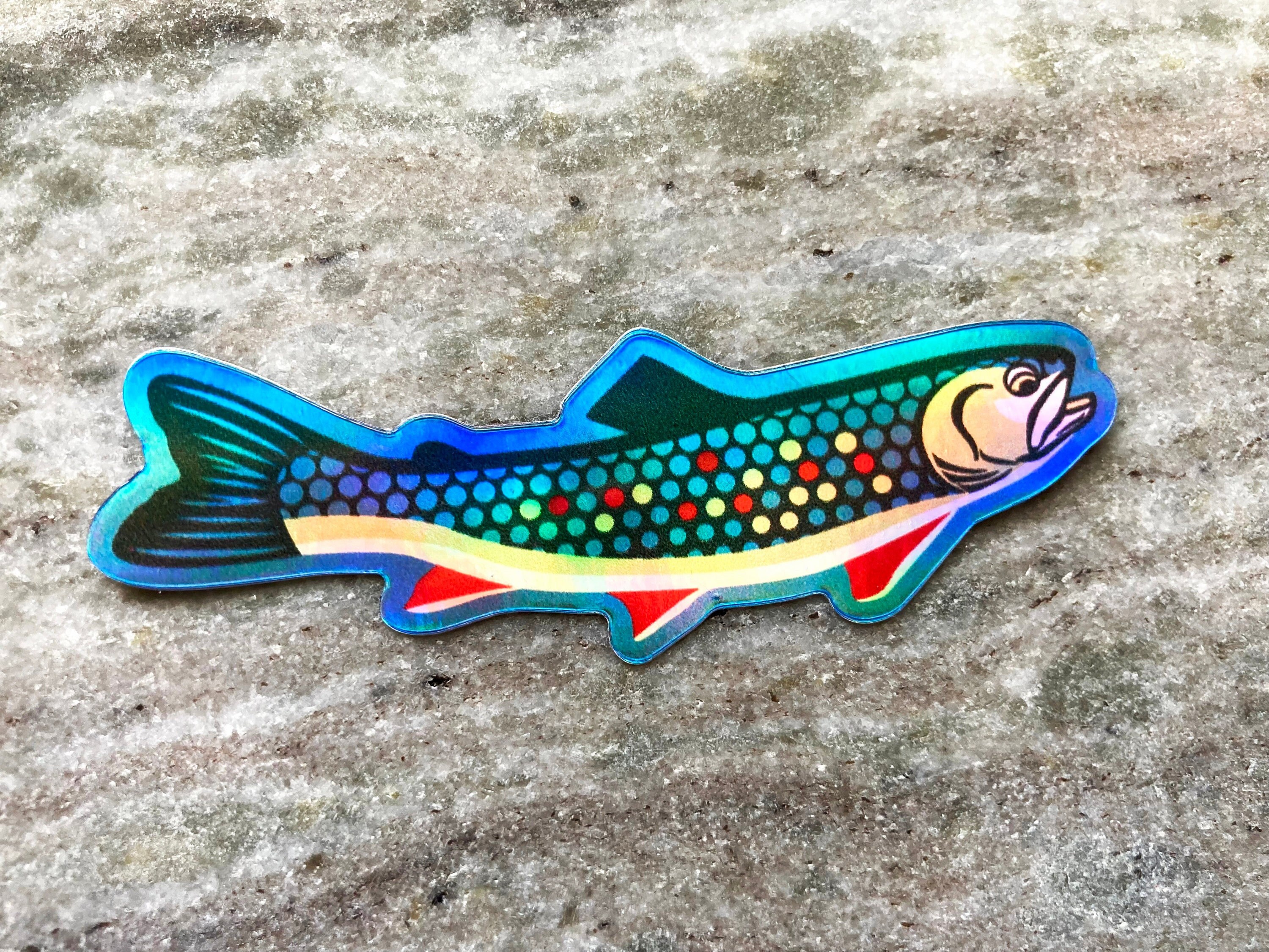 Mini Holographic Brook Trout Sticker Trout Fishing Sticker - Etsy