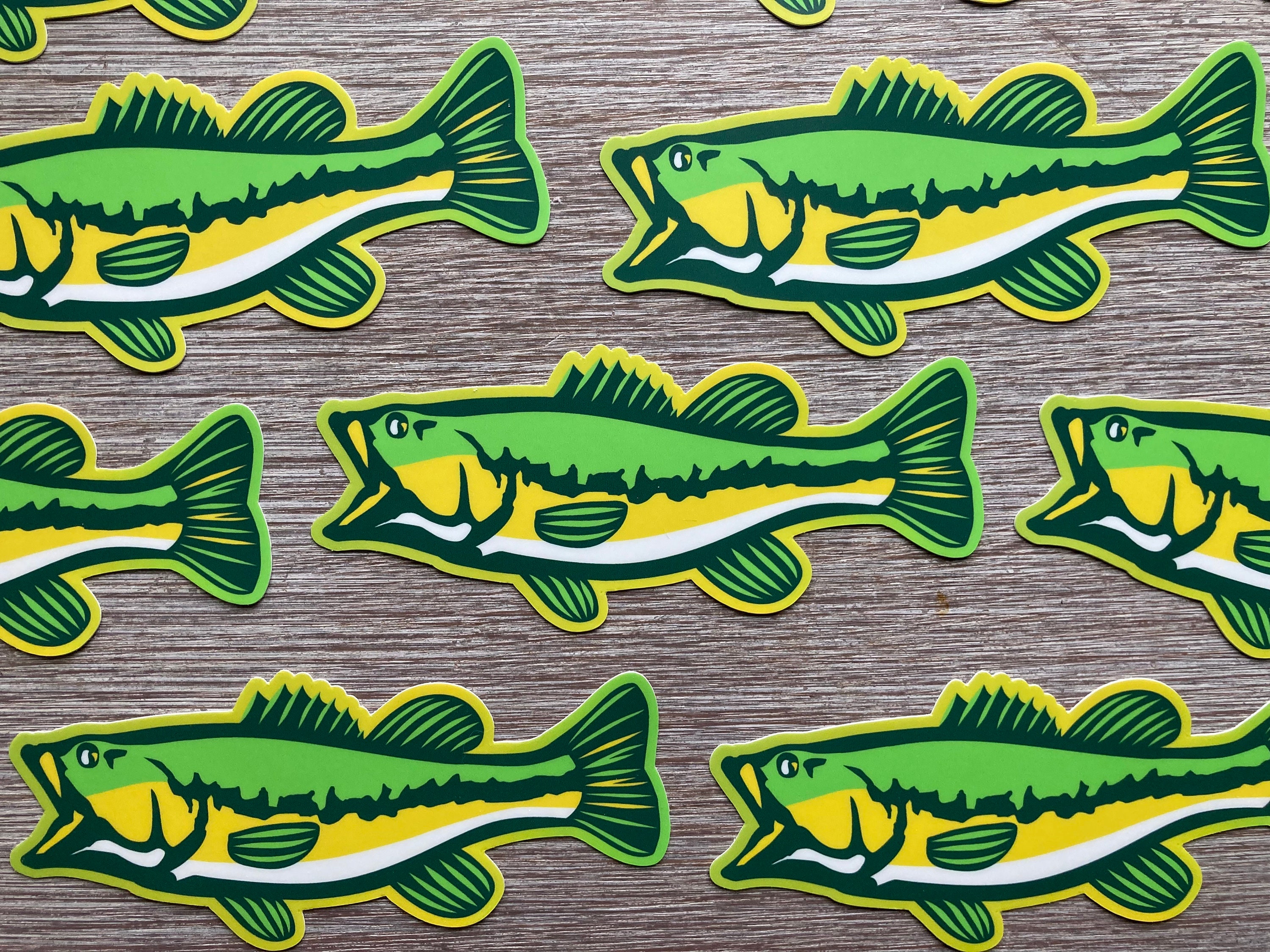 Largemouth Bass Sticker realistic High-quality Waterproof Durable ...