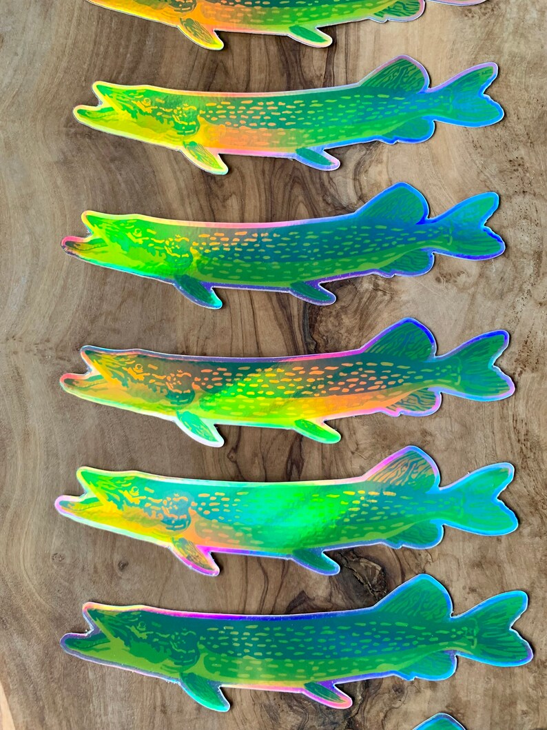 Holographic Northern Pike Sticker High-quality Fishing - Etsy