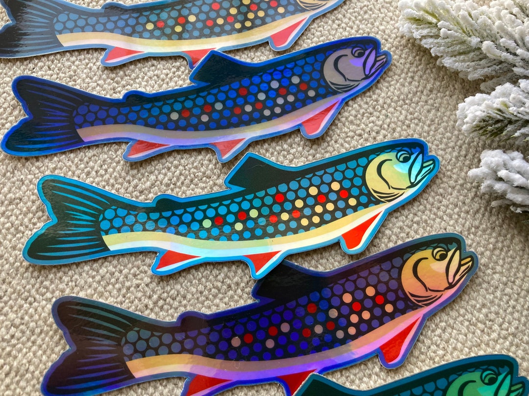 Holographic Brook Trout Sticker | Waterproof Fish Decal for Fly Fishing ...