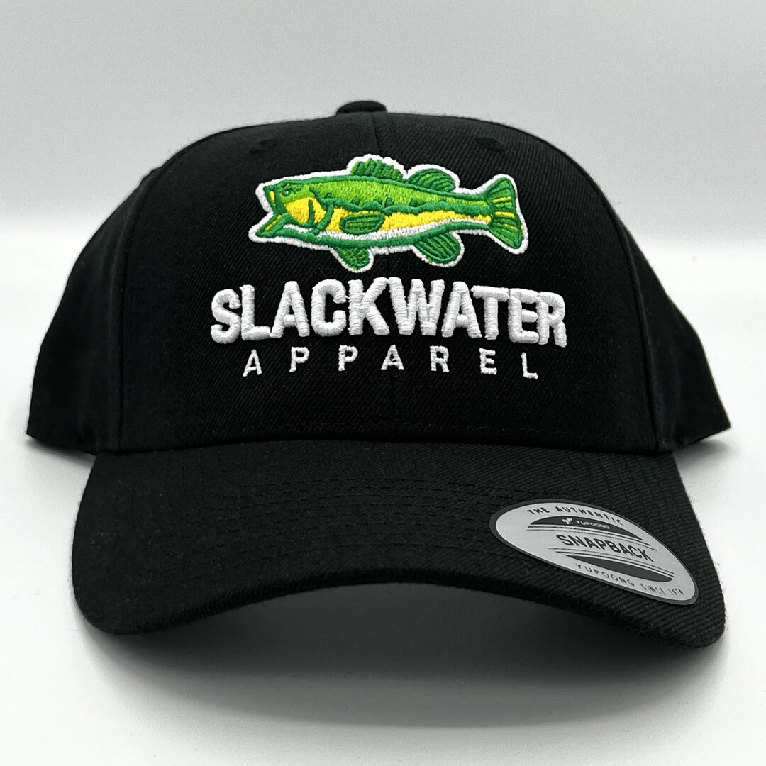 Black Largemouth Bass Curved Bill Snapback Hat - Etsy