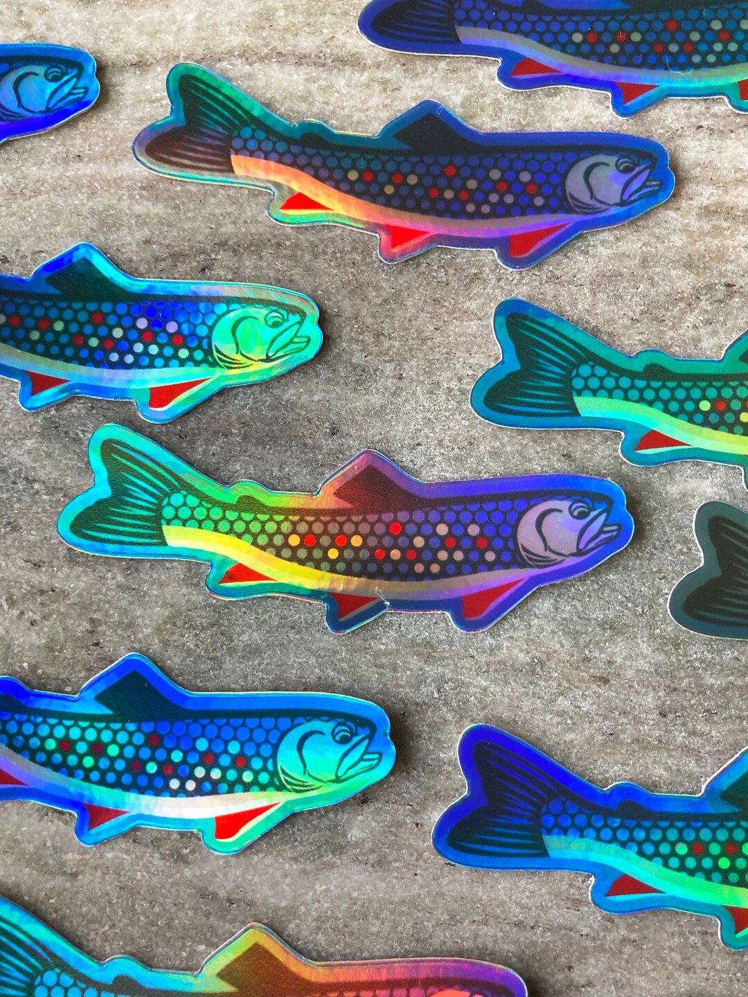 Mini Holographic Brook Trout Sticker, Trout Fishing Sticker, Fishing ...