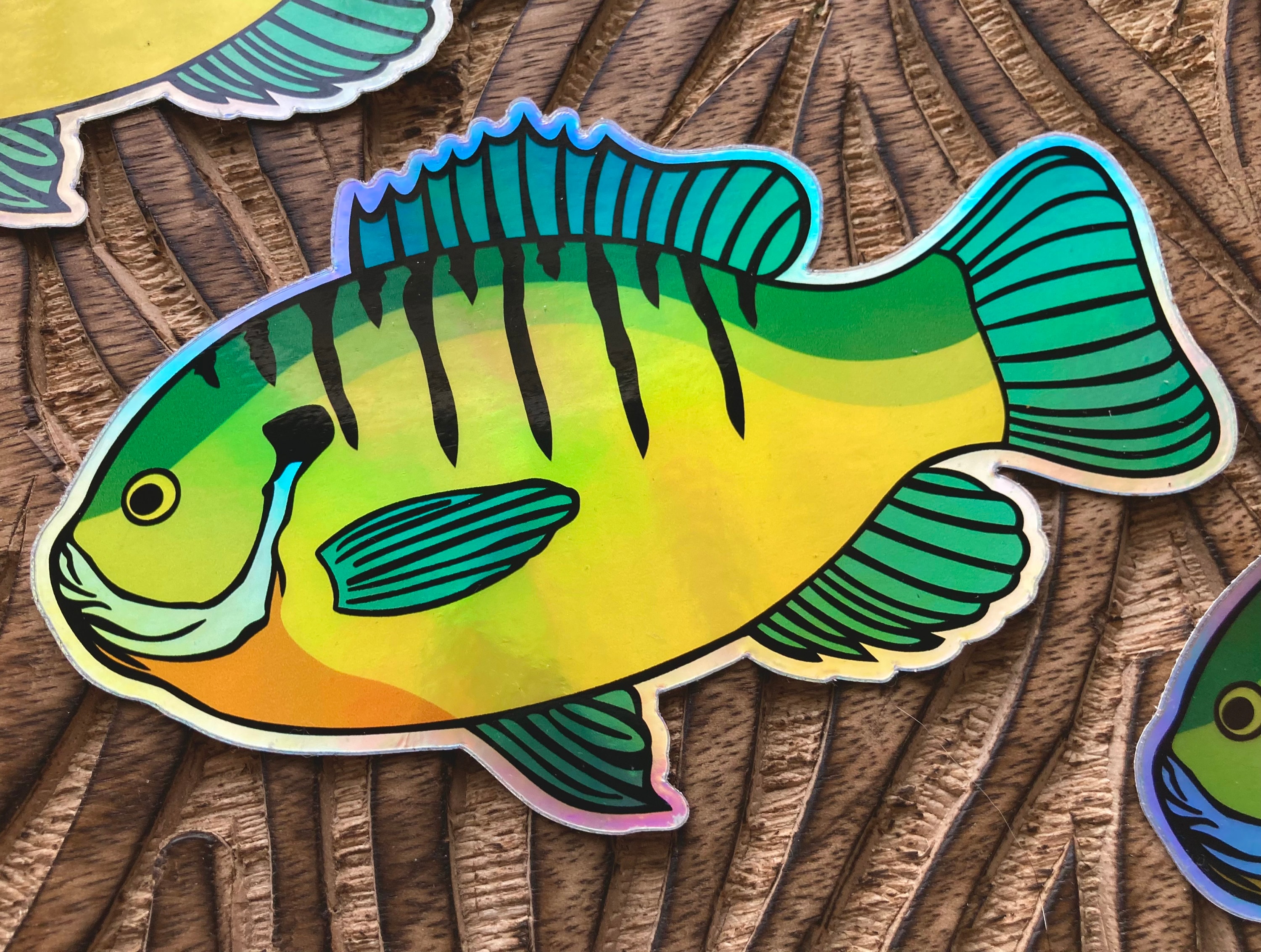 Holographic Bluegill Sticker Fishing Sticker Perfect for Boats, Tackle ...