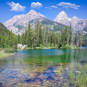 Taggart Lake Grand Teton National Park, Vertical Mountain Lake ...