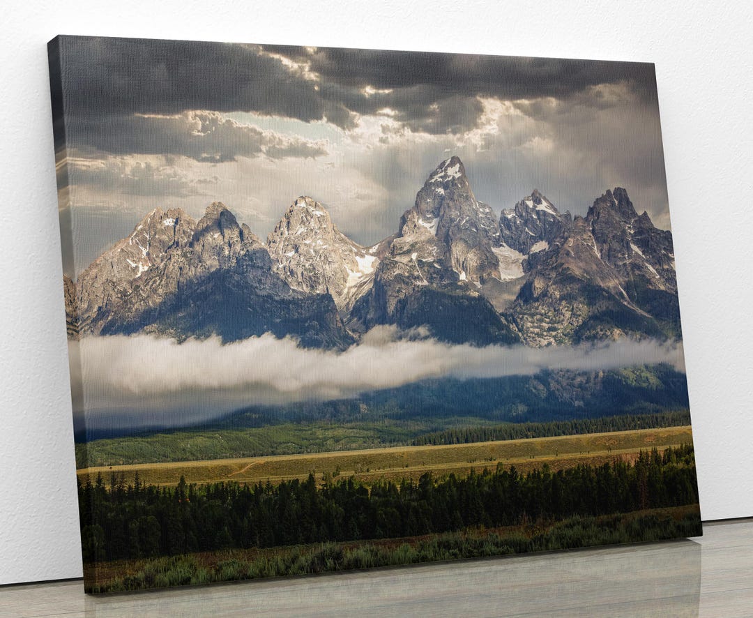 Teton Mountain Range Landscape Photo, National Park Canvas Print ...