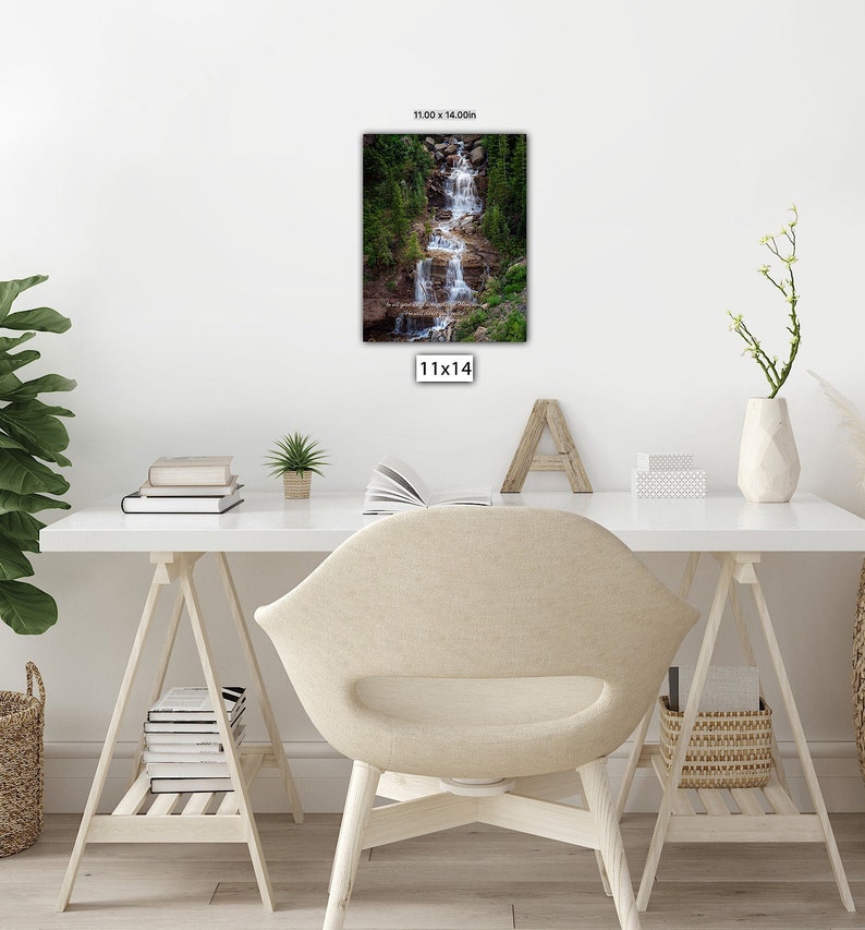 Proverbs 3-6 Scripture Wall Art, Rocky Mountain Waterfall, Christian ...