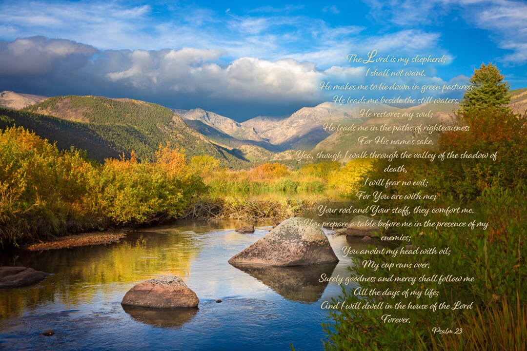 Psalm 23, Christian Inspirational Wall Art, Scripture Wall Canvas, the ...