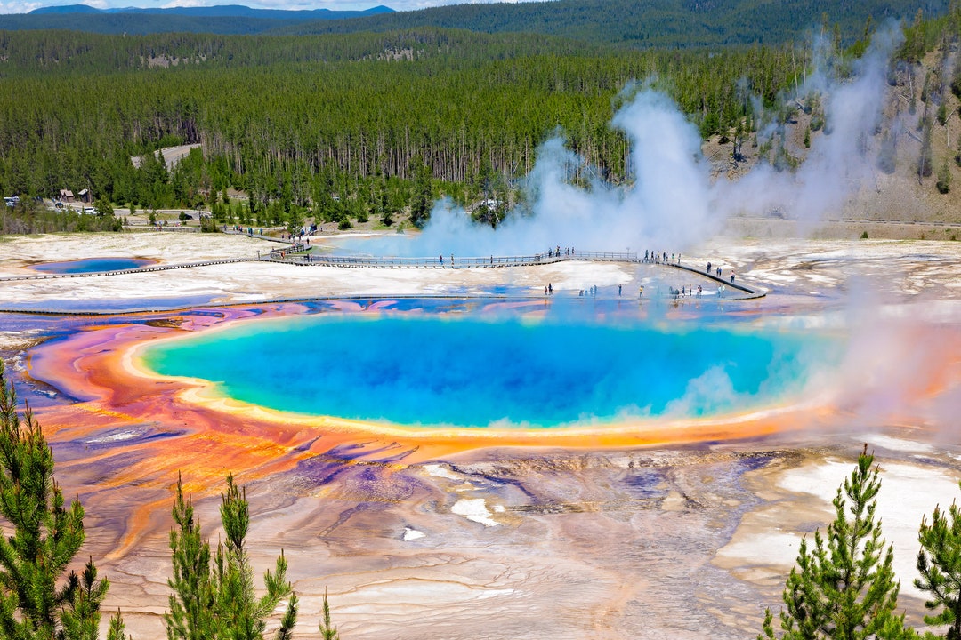 Grand Prismatic Spring Photo, Yellowstone National Park Landscape Print ...