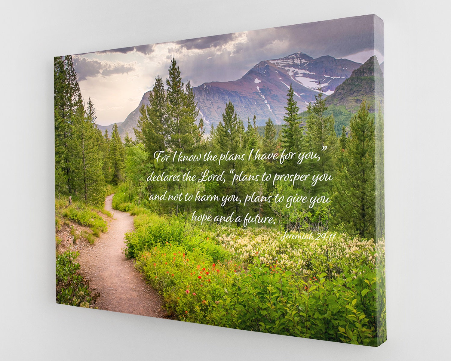 Jeremiah 29:11 Scripture Canvas, Mt Rainier Mountain Scene Bible Verse ...