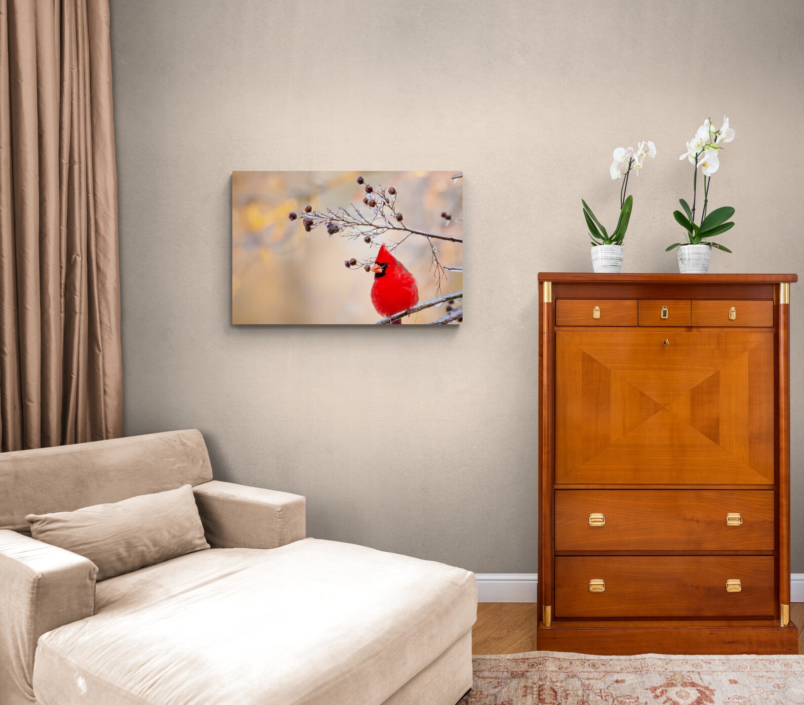 Red Cardinal Canvas Wall Art Prints Texas Birds Redbird | Etsy