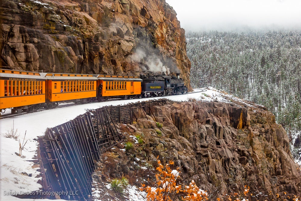 Durango Train Print, Winter Train Scene, Train in Snow Canvas, Train ...
