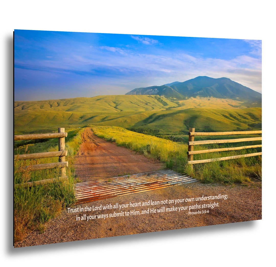 Proverbs 3:5-6 Scripture Print, Red Dirt Road, Inspirational Mountain ...