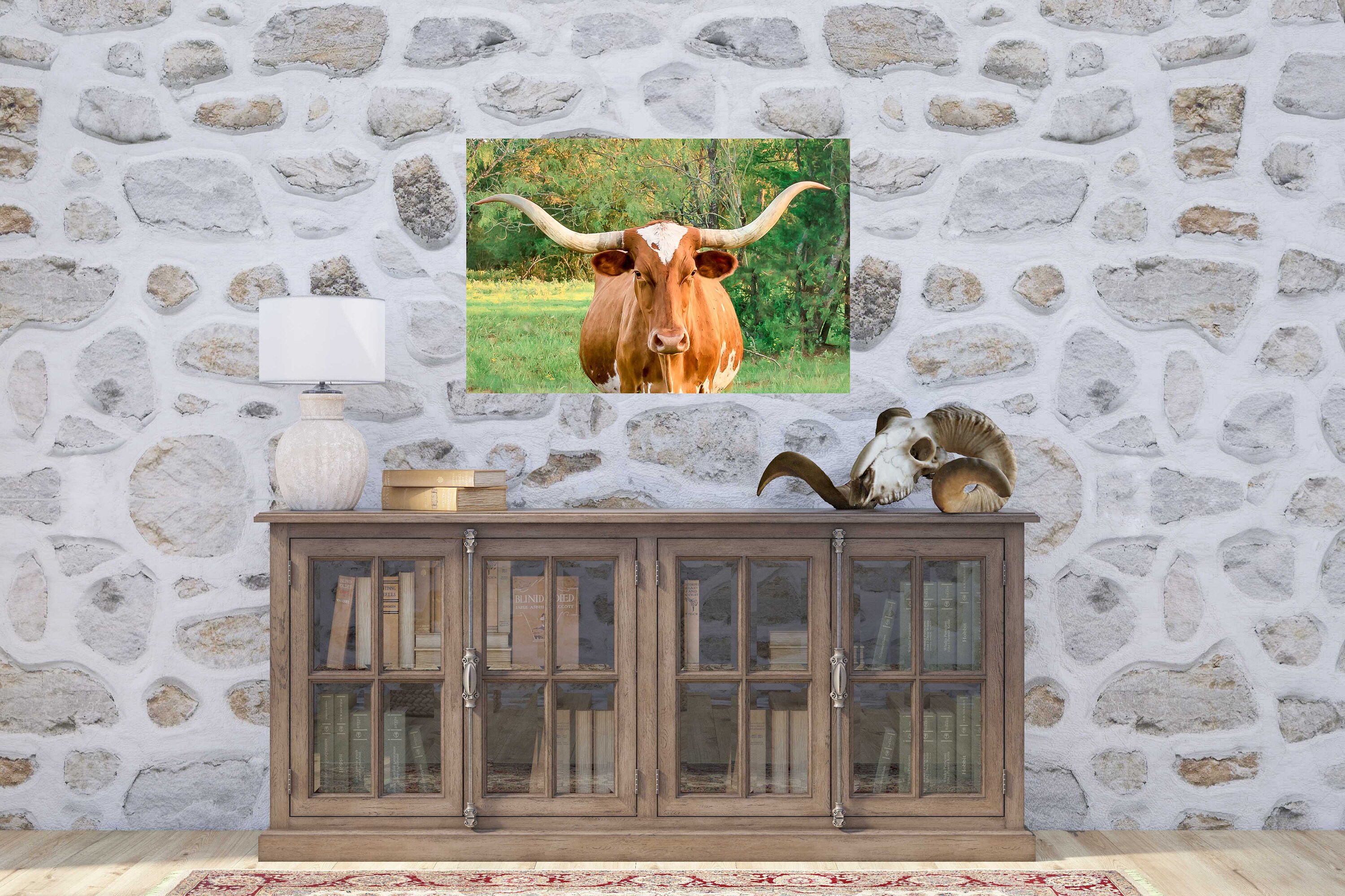 Texas Longhorn Print: Rustic Western Decor, Cow Wall Art - Etsy