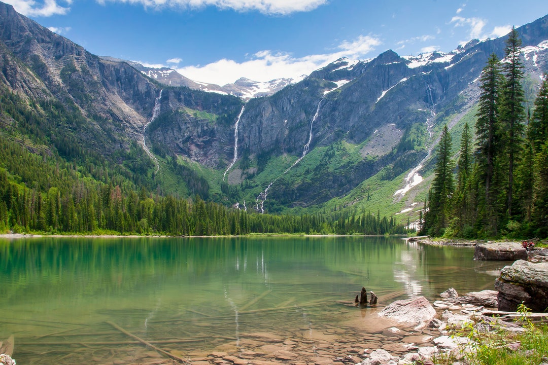 Avalanche Lake Photo Canvas Print, Glacier National Park, Mountain Lake ...