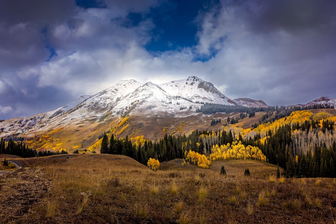 Crested Butte Mountain Landscape Photo, Colorado Golden Aspens, Autumn ...