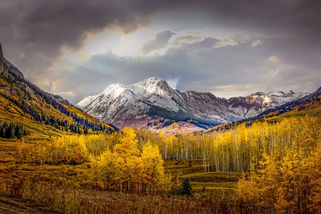 Colorado Autumn Landscape Print, Crested Butte Mountain Photo, Colorado ...