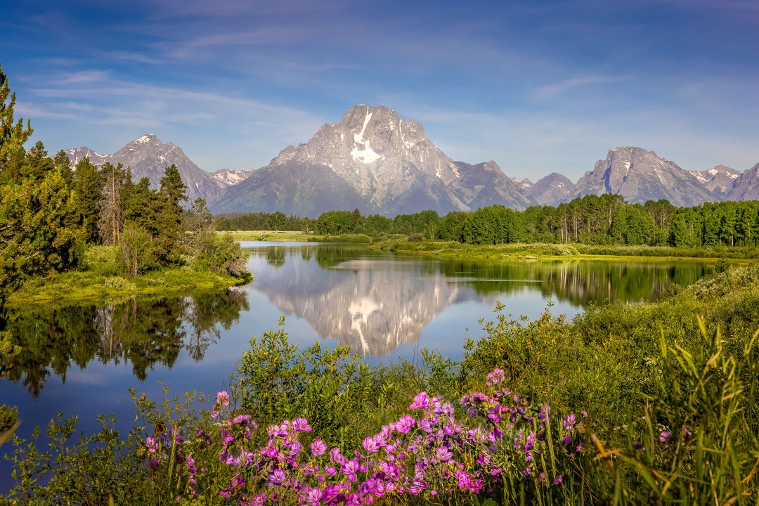 Oxbow Bend Grand Teton National Park Landscape Print, Mountain ...