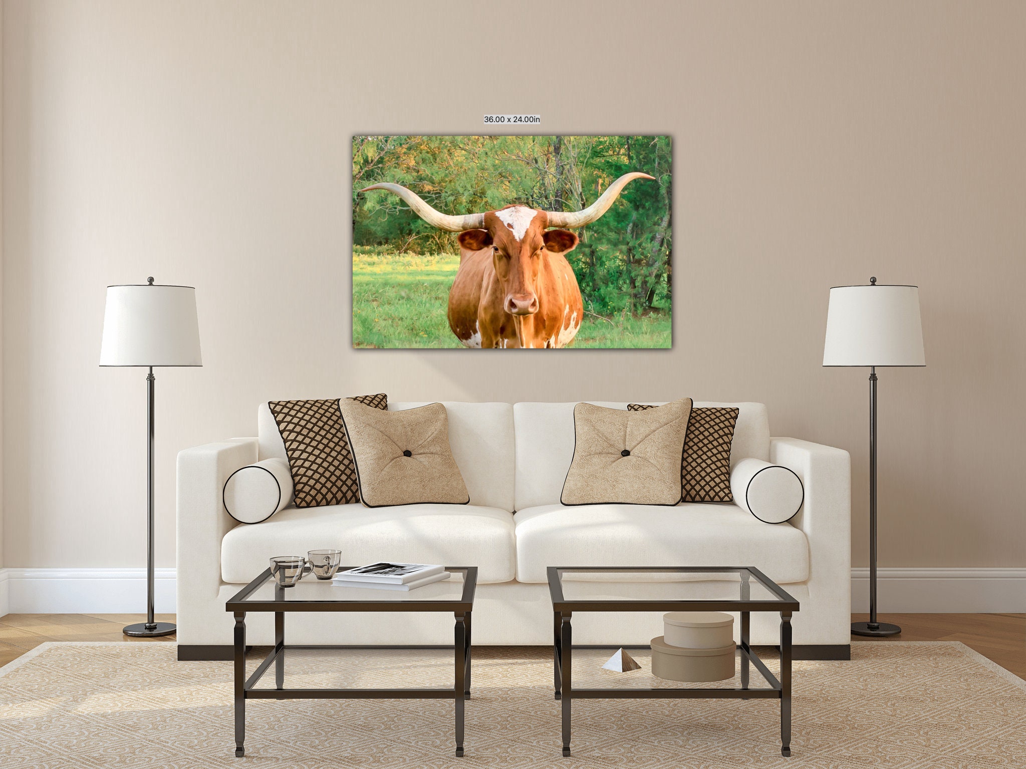 Texas Longhorn Print: Rustic Western Decor, Cow Wall Art - Etsy
