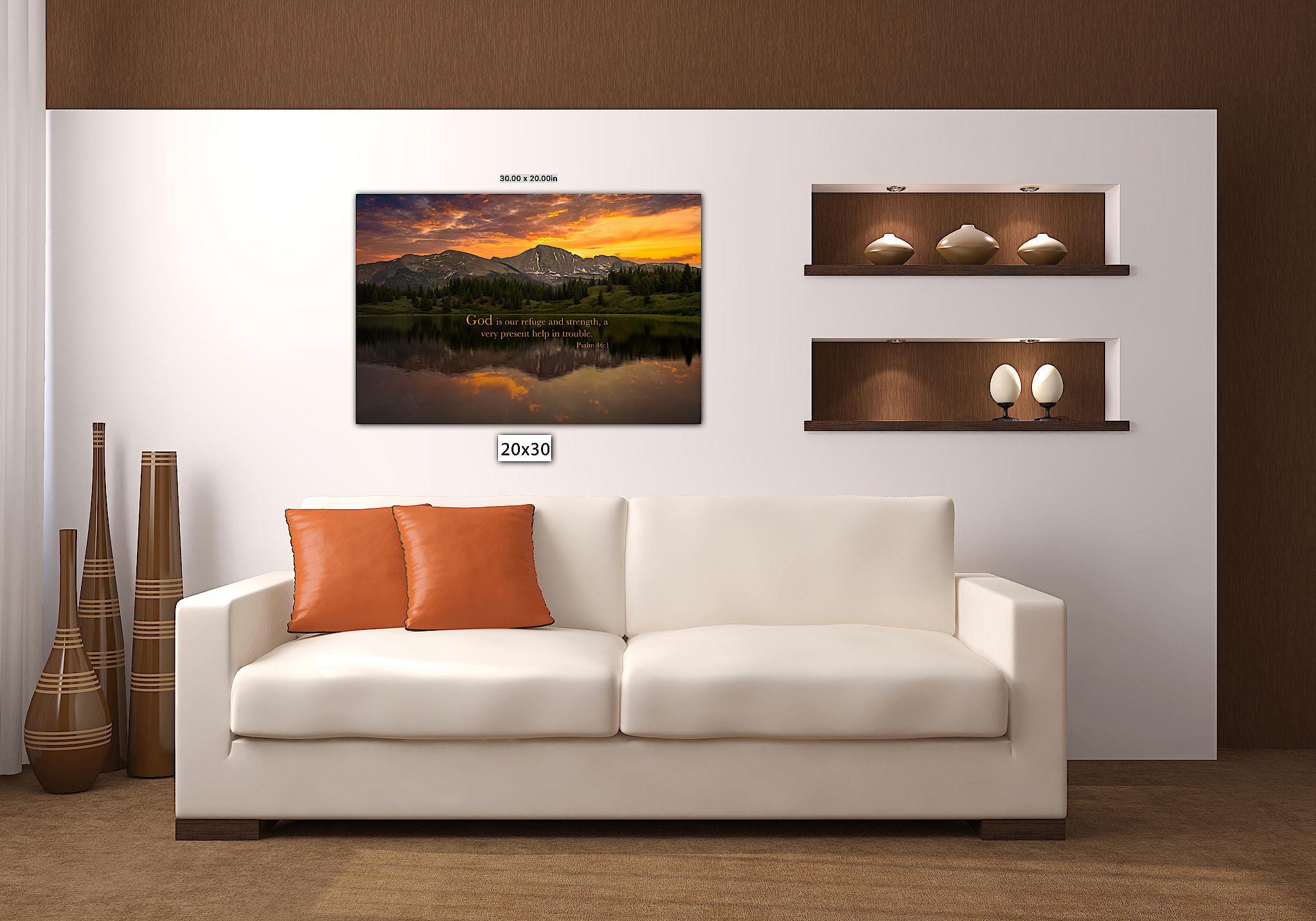 Psalm 46:1 God is Our Refuge, Christian Inspirational Wall Art ...