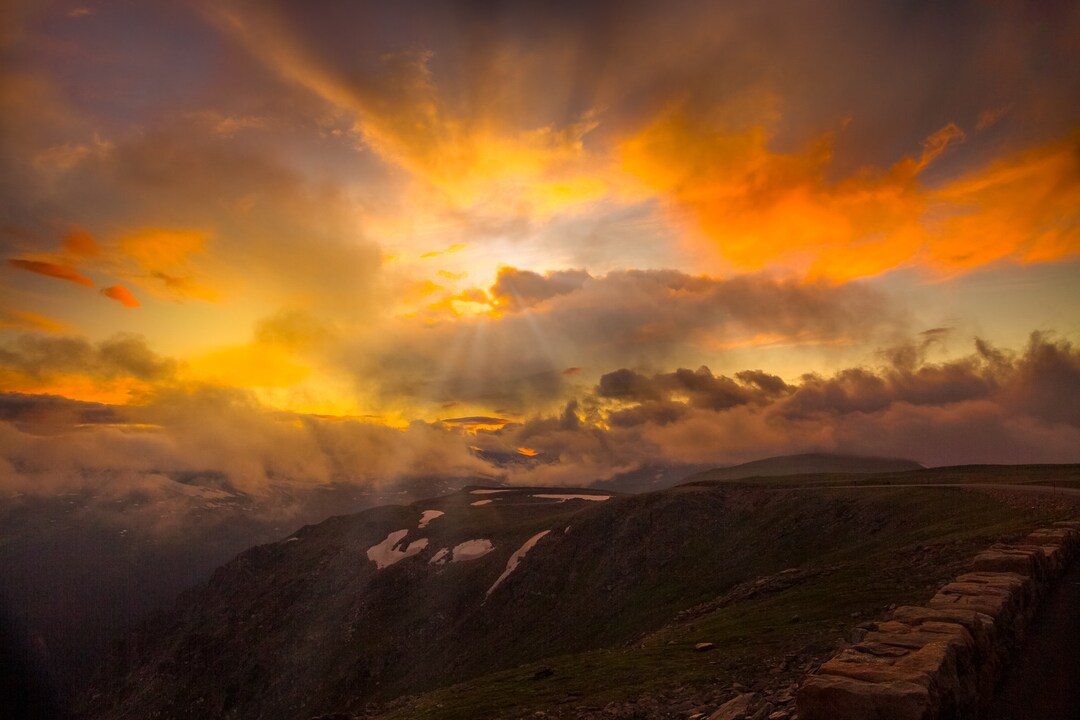 Sunset on Trail Ridge Road Rocky Mountain National Park, Colorado ...