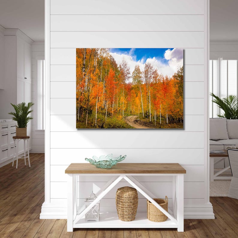 Red Aspen Trees Colorado Autumn Forest Print, Fall Colors Photo Canvas ...