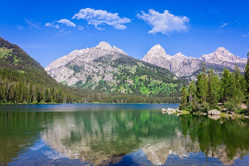 Grand Teton National Park Mountain Lake Reflection, Taggart Lake Photo ...