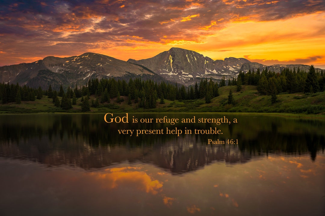 Psalm 46:1 God is Our Refuge, Christian Inspirational Wall Art ...