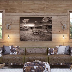 Old West Ghost Town Sepia Photography Decor, Old Wagons Wyoming Photo ...