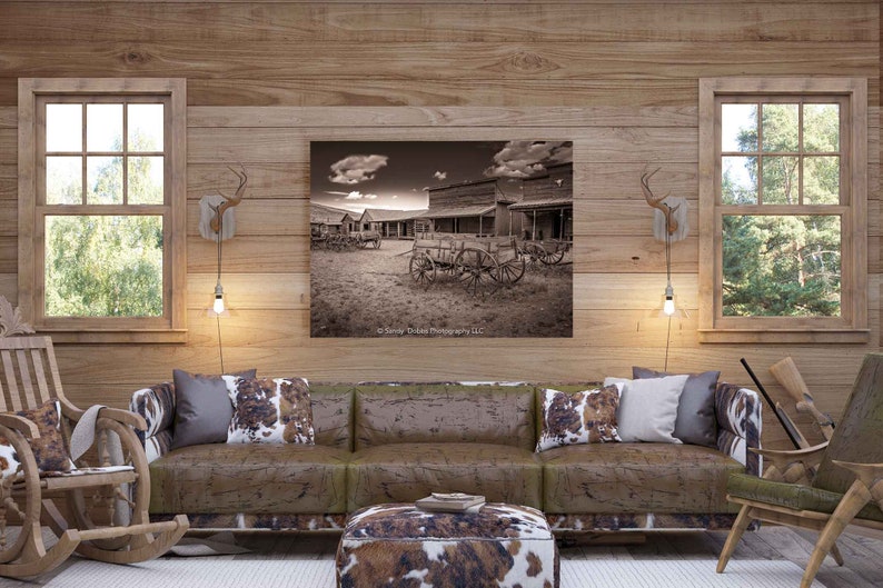 Old West Ghost Town Sepia Print, Rustic Style Cowboy Decor, Wyoming ...