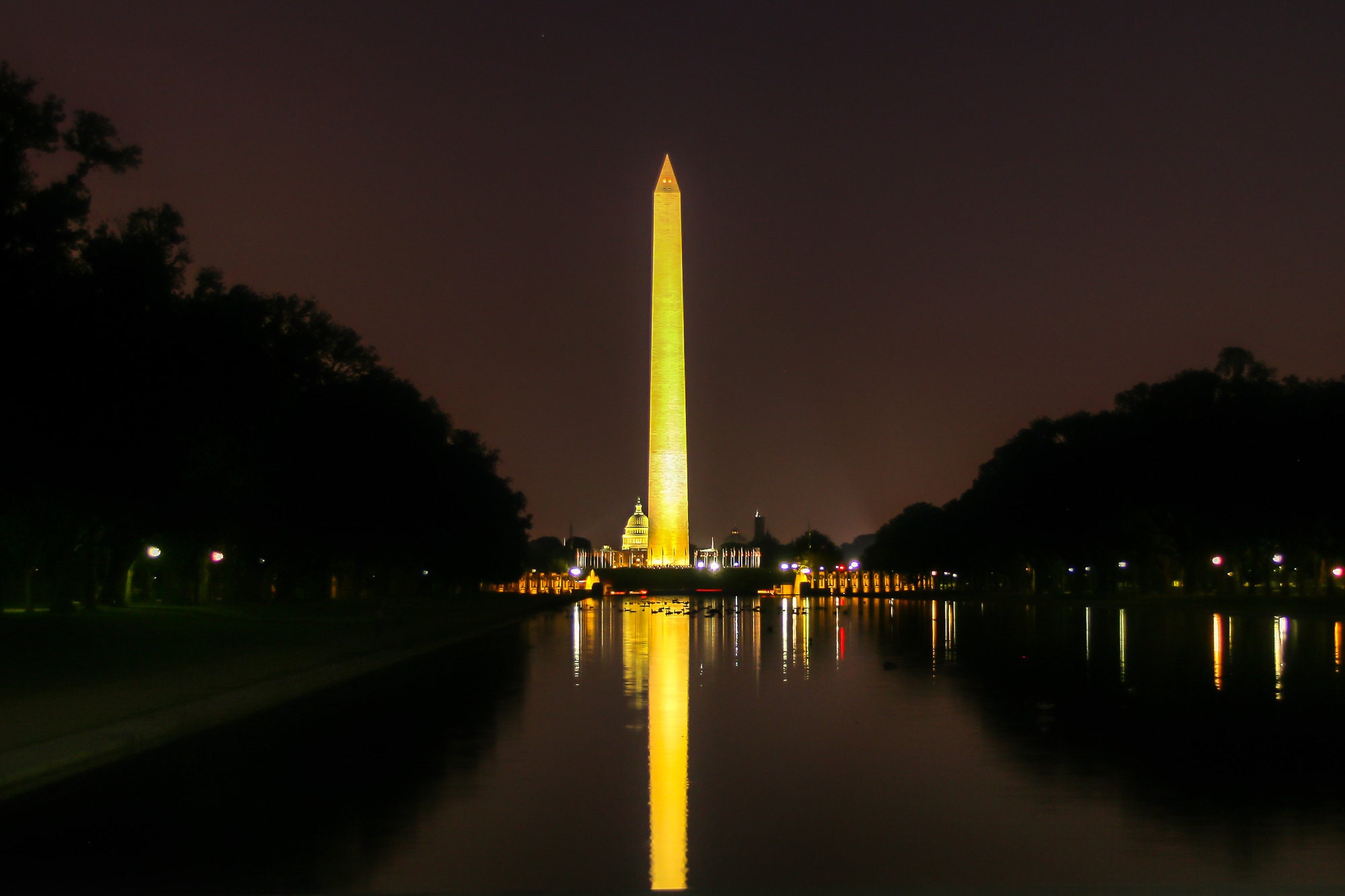Washington Monument At Night