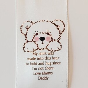 Memory Bear Label, Memorial Shirt Bear Tag,loved One Bear Tag - Etsy