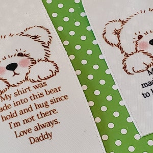 Memory Bear Label, Memorial Shirt Bear Tag,loved One Bear Tag - Etsy