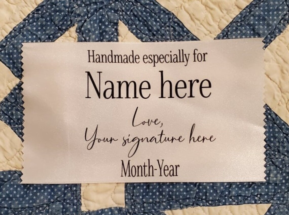 Quilt Label Personalized Blanket Label Sew on Quilt Tag - Etsy