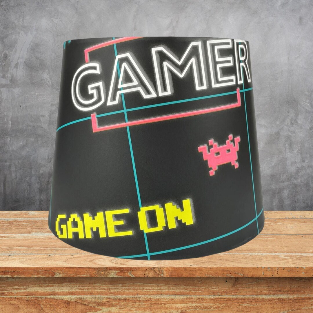 Gaming Lampshade for Kids Teens Themed Gamer Bedroom Ceiling Light ...