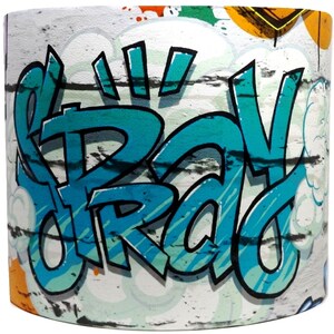 Grey Graffiti Lampshade Ceiling Light Shade Brick Wall Drum Style ...