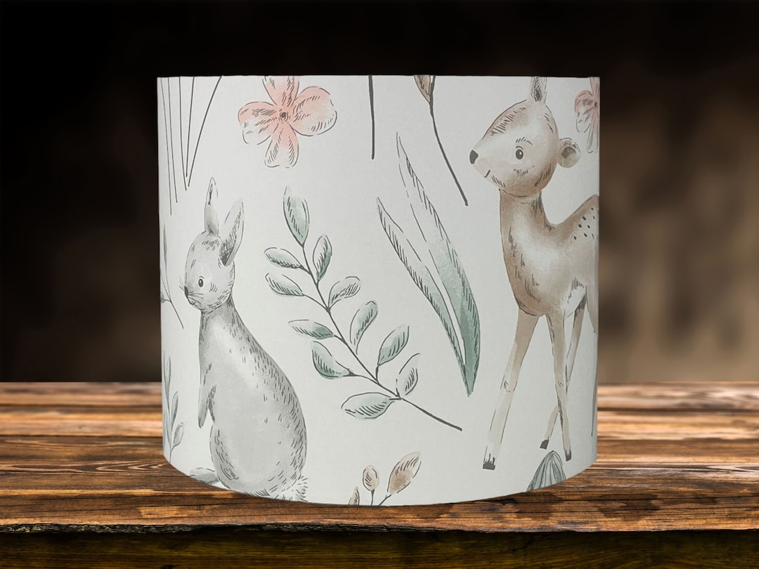 Woodland Animals Lampshade Ceiling Light Shade Kids Boys Girls Rabbit ...