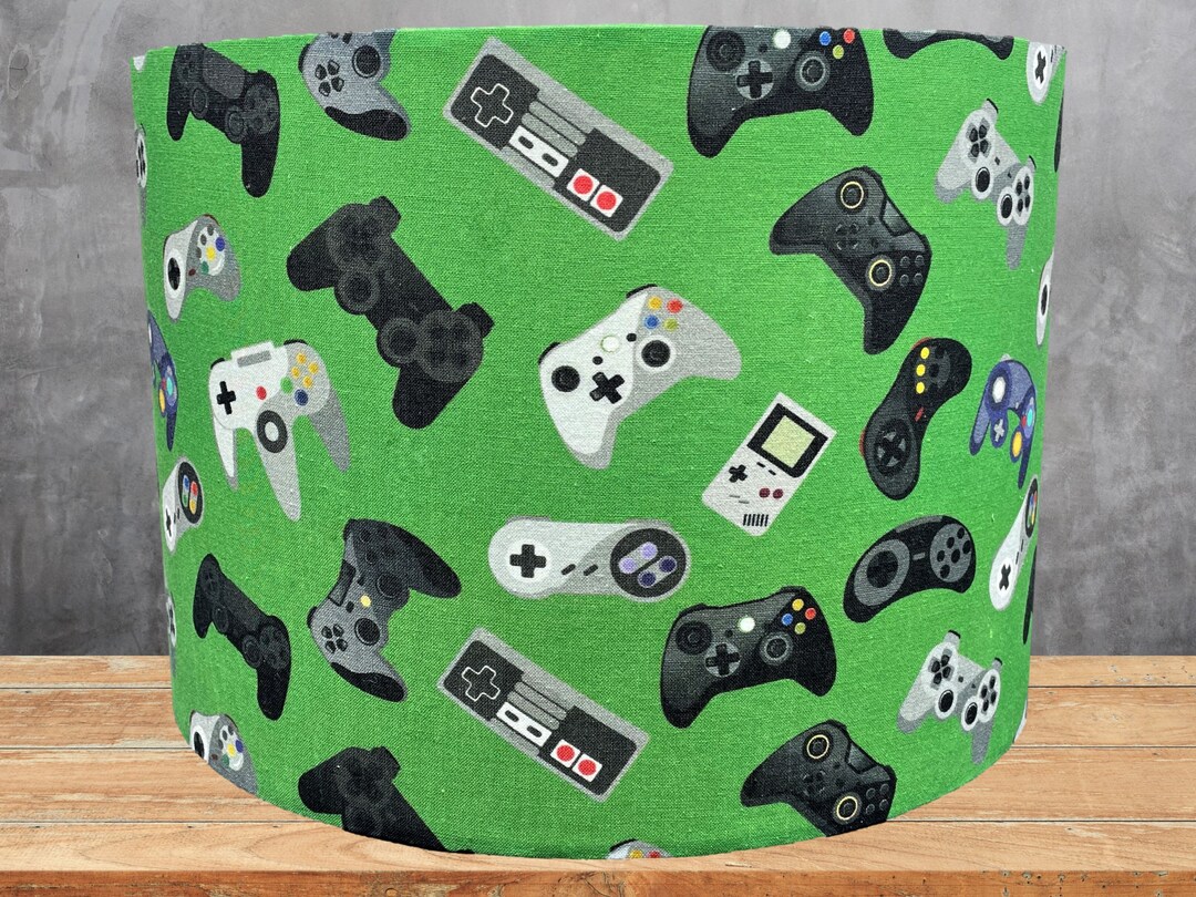 Green Gaming Controller Lampshade - Kids Gamer Room Ceiling Light Shade ...