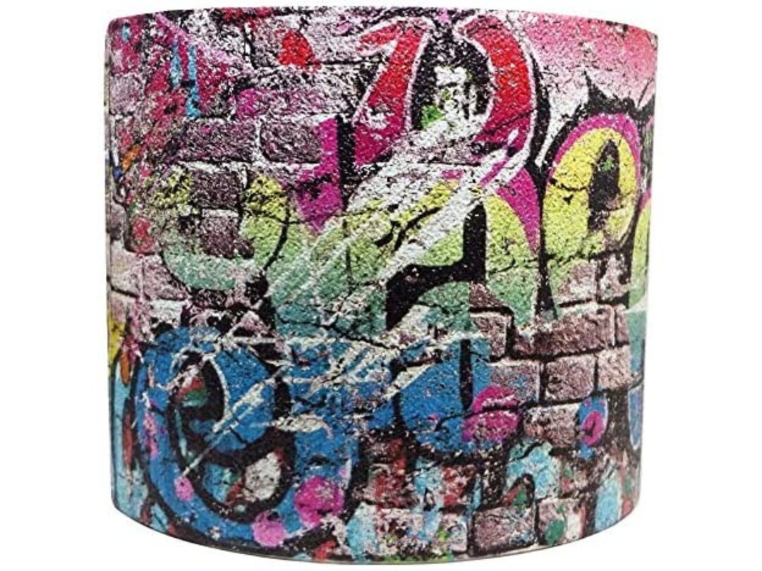 Graffiti Lampshade Ceiling Light Shade Brick Wall Print Drum - Etsy UK