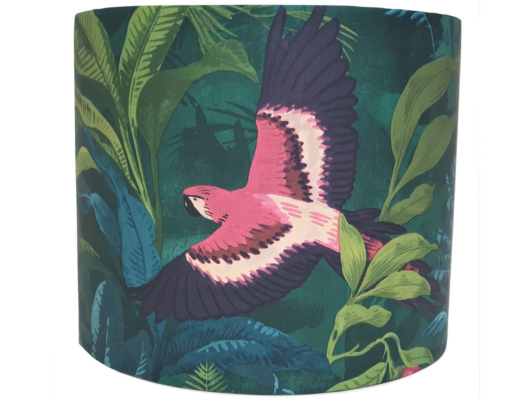 Jungle Lampshade Ceiling Light Shade Tropical Parrot Bird Palm - Etsy ...