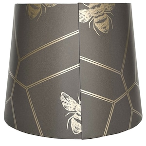 Geometric Bumble Bee Lampshade Ceiling Light Shade Modern Grey Gold ...