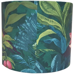 Jungle Lampshade Ceiling Light Shade Tropical Parrot Bird Palm Leaf ...