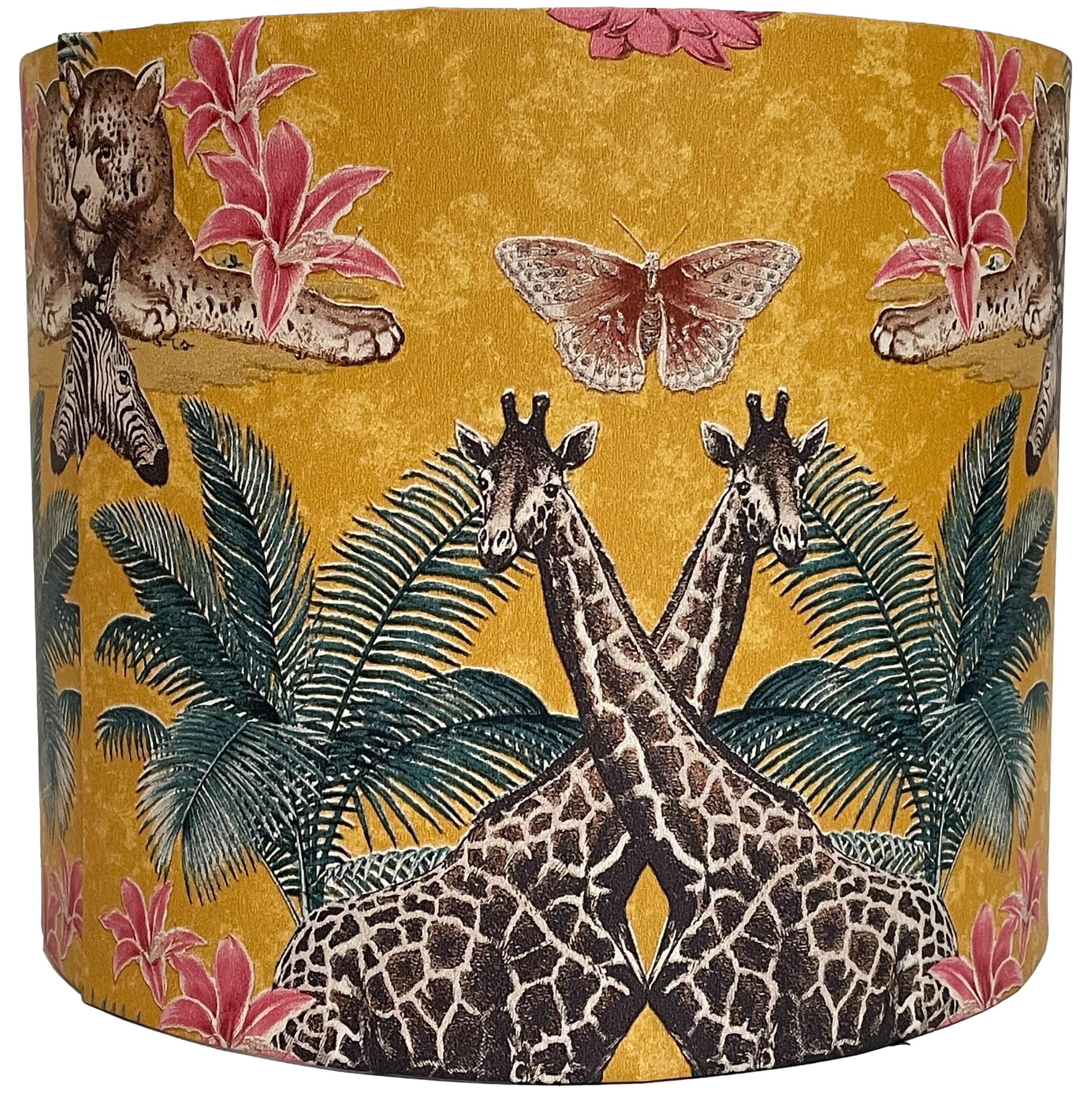 Mustard Yellow Safari Lampshade Ceiling Light Shade Drum Jungle Animal ...